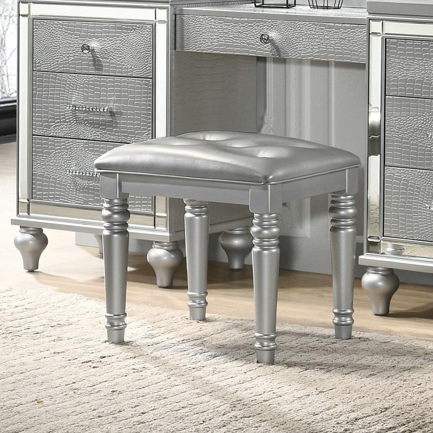 New Classic Furniture Valentino BA9698S Vanity Stool - Silver